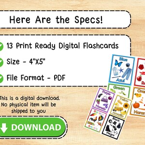 Spanish-english Bilingual Printable Educational Color Flashcards ...