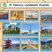 Printable Famous Landmarks Theme Skip Counting Puzzle Times Table Game ...