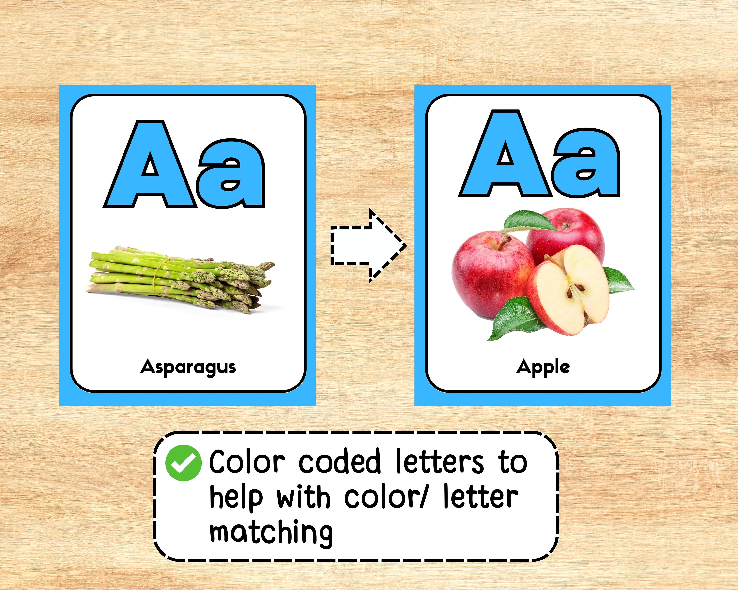Print Ready Fruits and Vegetables Alphabet Flashcards Printable ...