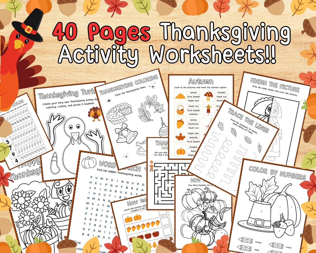 Printable Thanksgiving Activity Worksheet. Turkey. Autumn Theme ...