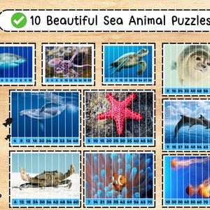 Printable Sea Theme Skip Counting Puzzle Times Table Education Game ...