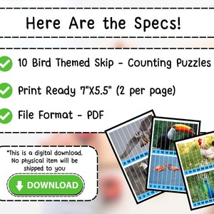 Printable Bird Theme Skip Counting Puzzle Times Table Education Game ...