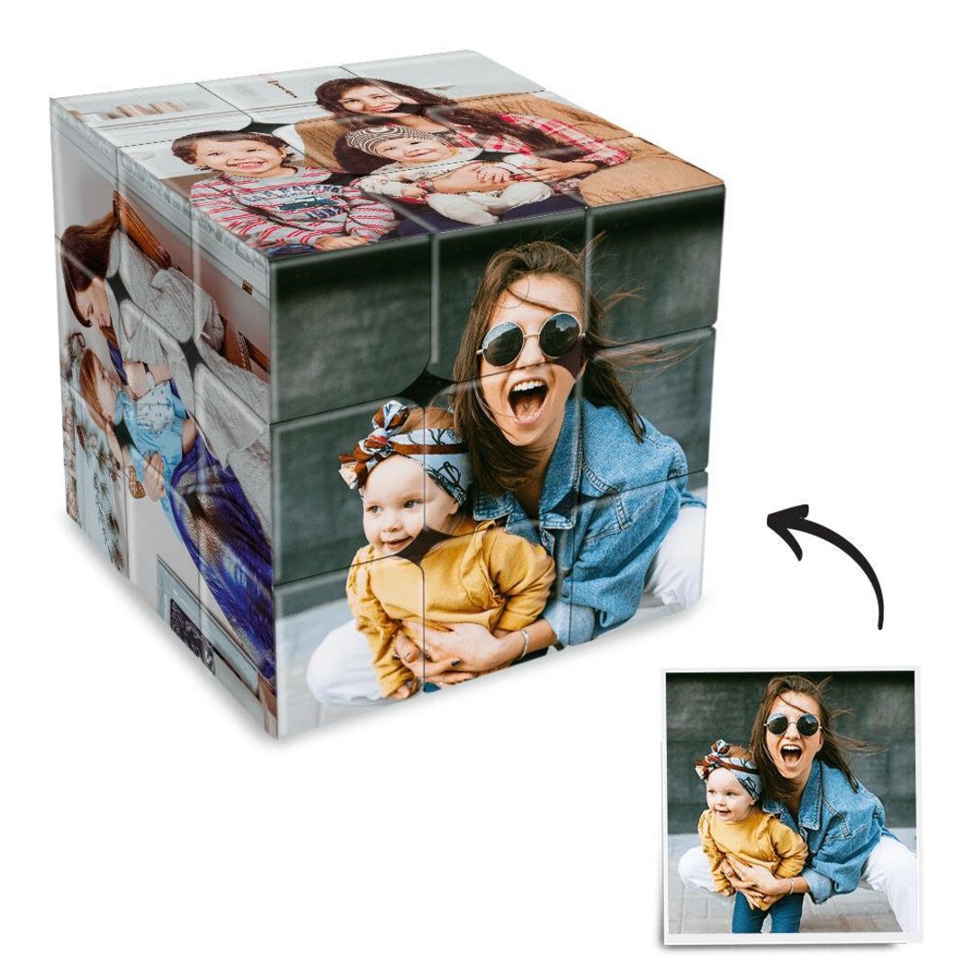 Customizable Multi Photo Cube Great Mother's Day Gift - Etsy