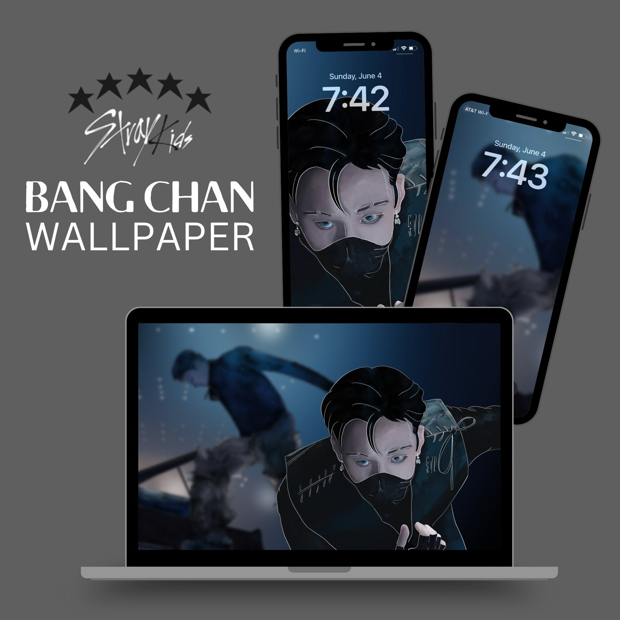 BANG CHAN WALLPAPER | Stray Kids’ Bang Chan Wallpaper Digital Download ...