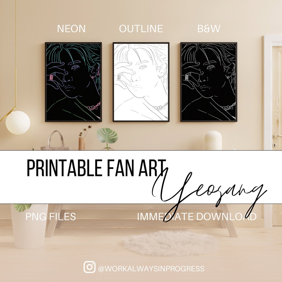 Outline Fan Art Yeosang of Ateez PNG Digital Download - Etsy