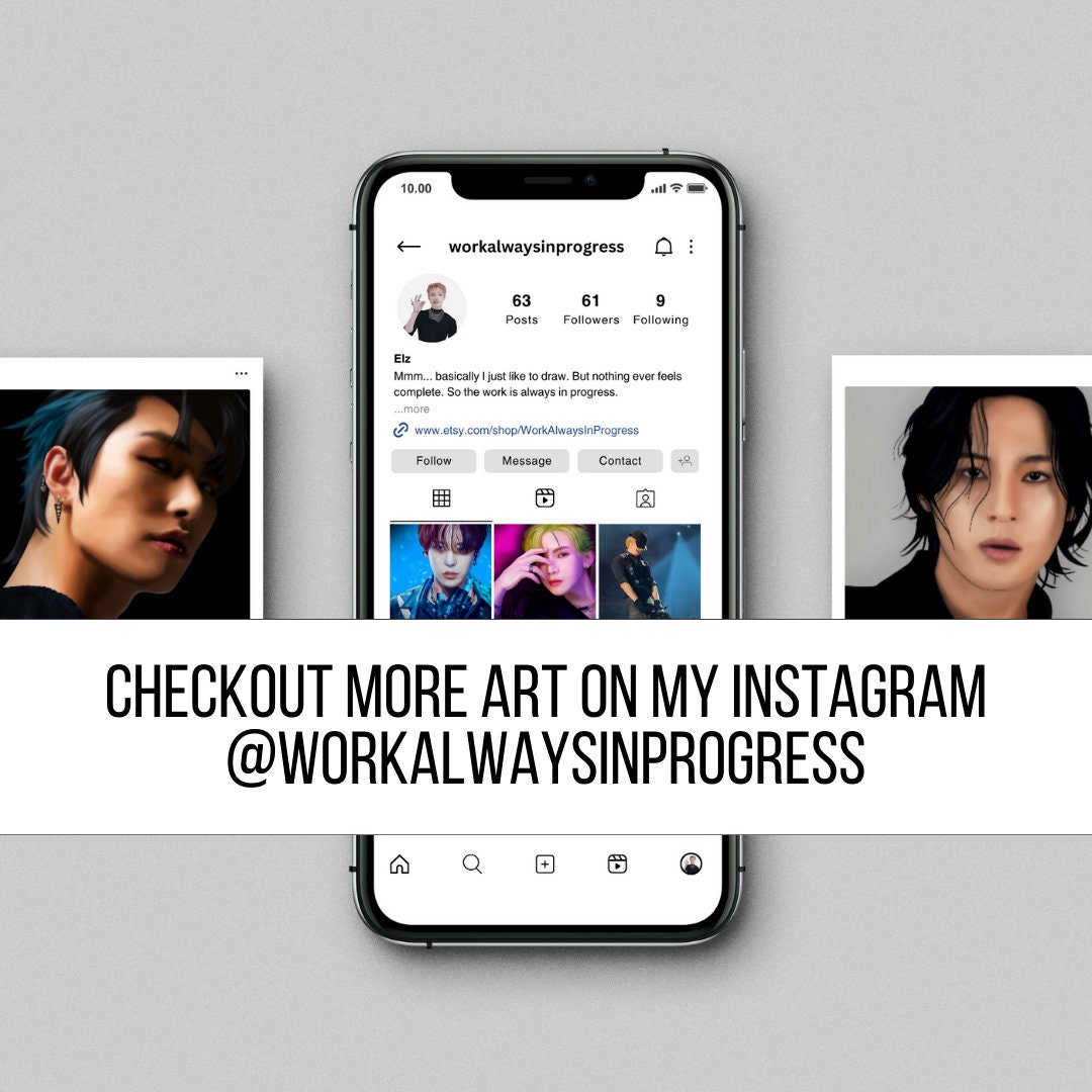 Outline Fan Art Yeosang of Ateez PNG Digital Download - Etsy