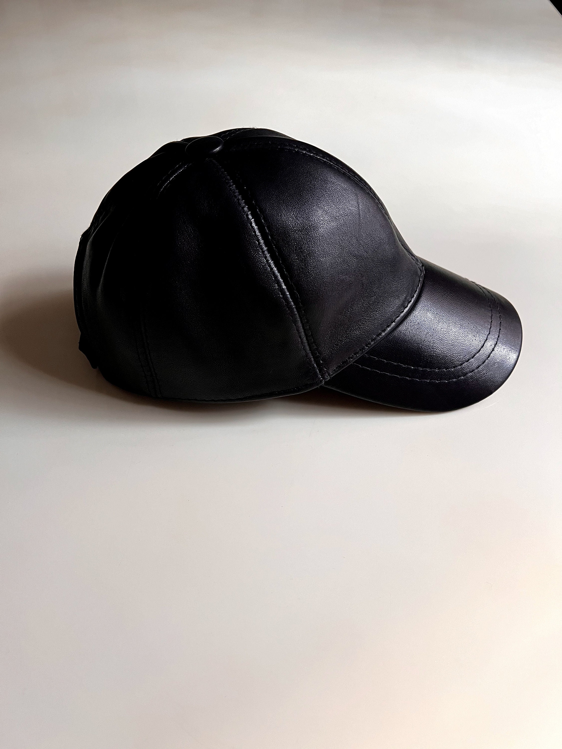 Leather Baseball Cap Woman Leather Hat Baseball Cap, Adjustable Man ...