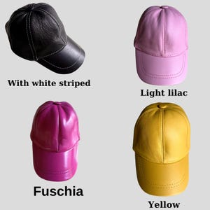 Red Leather Baseball Caps, Adjustable Leather Hats, Woman Leather Caps ...
