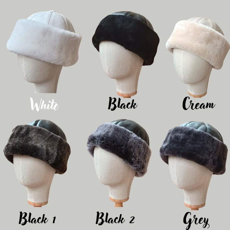 Winter Shearling Fur Hat-leather Russian Hat,warm Style Unisex Beanie ...