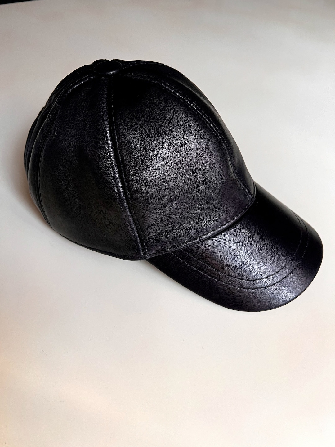 Leather Baseball Cap Woman Leather Hat Baseball Cap, Adjustable Man ...