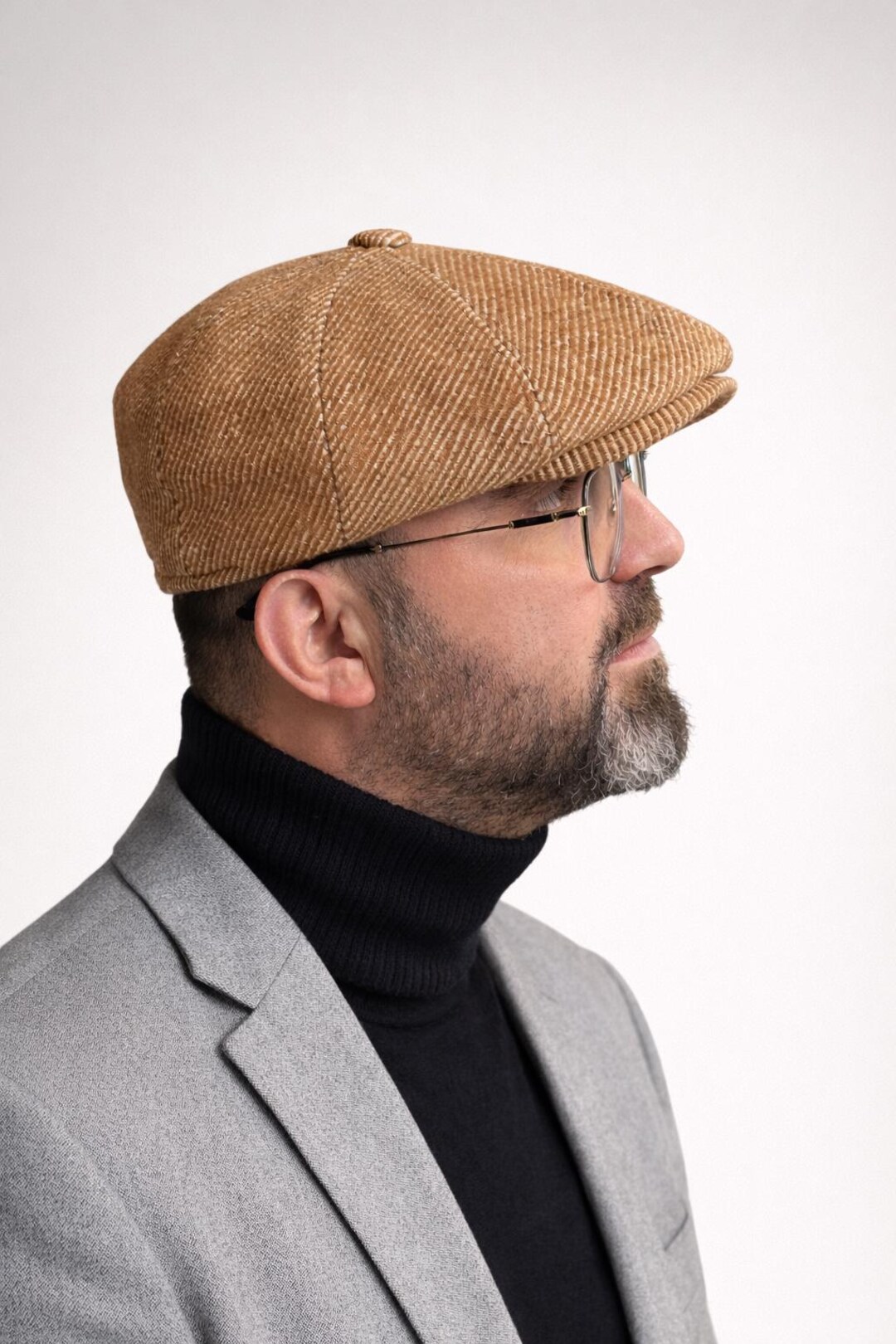 Herringbone Wool Winter,classic Cold Weather Cap - Etsy
