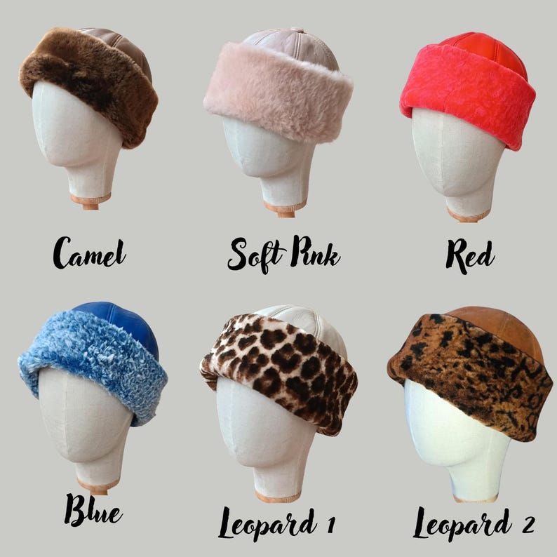 Winter Shearling Fur Hat-leather Russian Hat,warm Style Unisex Beanie ...