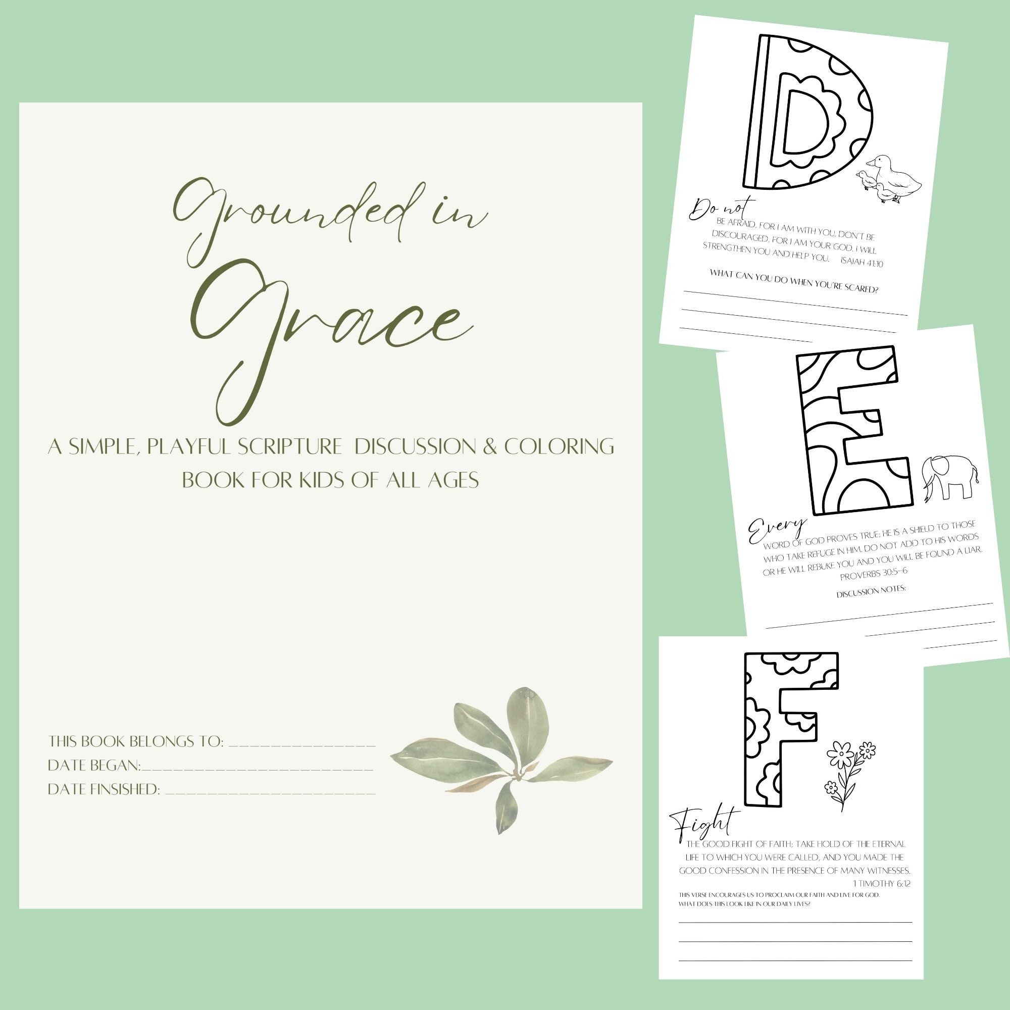 Christian Coloring Book of Scriptures for Kids to Color Bible Verse ...