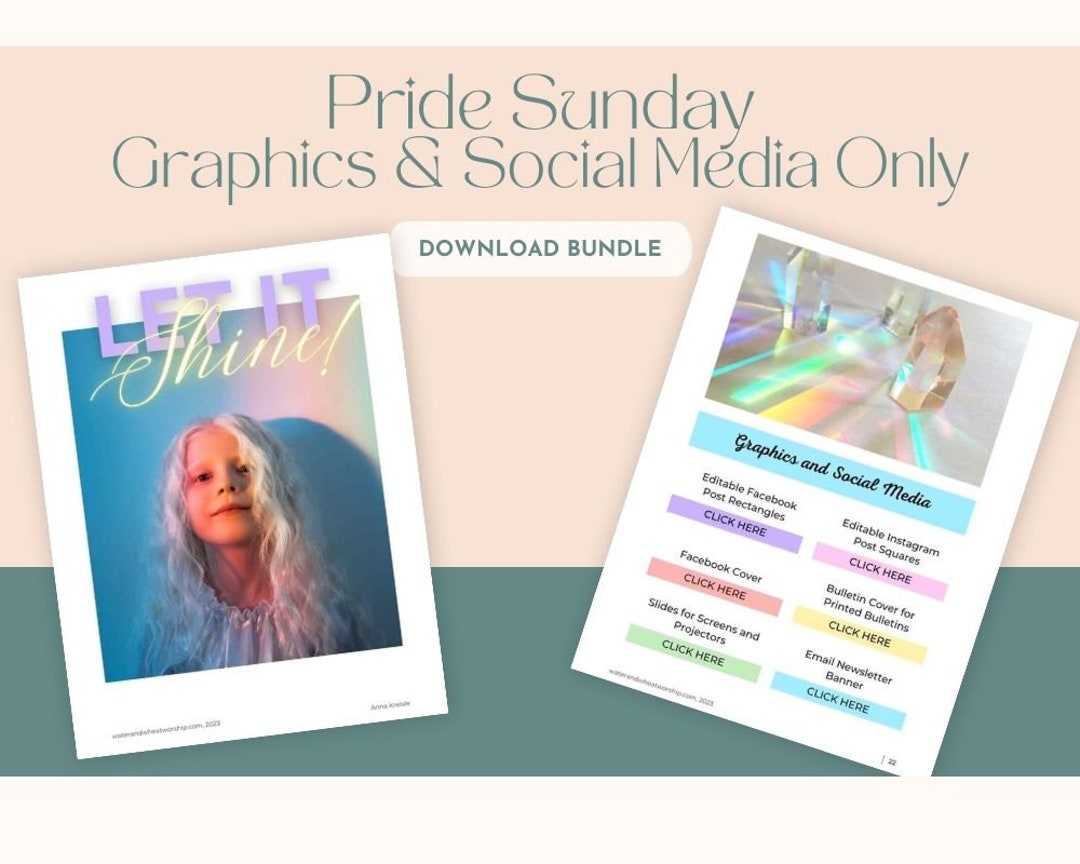 Editable Pride Sunday Graphics, Bulletin Cover, and Social Media - Etsy