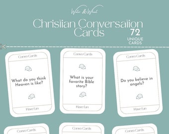 80 Christian Conversation Cards Christian Discussion Cards Church ...