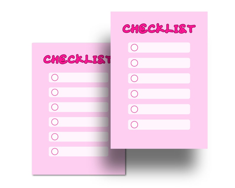 Cute Pink Checklist Planner, A4 Printable to Do List, Girls Teenagers ...
