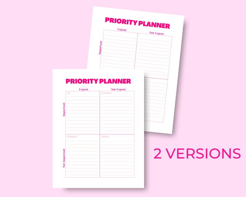Priority Eisenhower Matrix Planner,task Prioritization Time Management ...