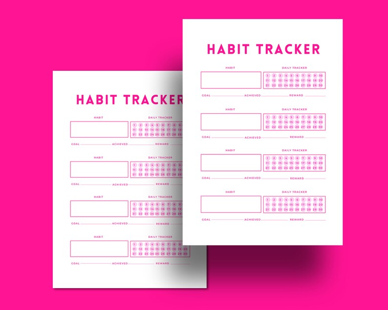 Habit Tracker Printable PDF, A4 Size Instant Digital Downalod, Weekly ...