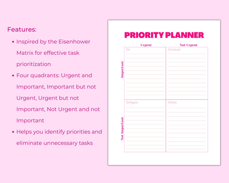 Priority Eisenhower Matrix Plannertask Prioritization Time - Etsy