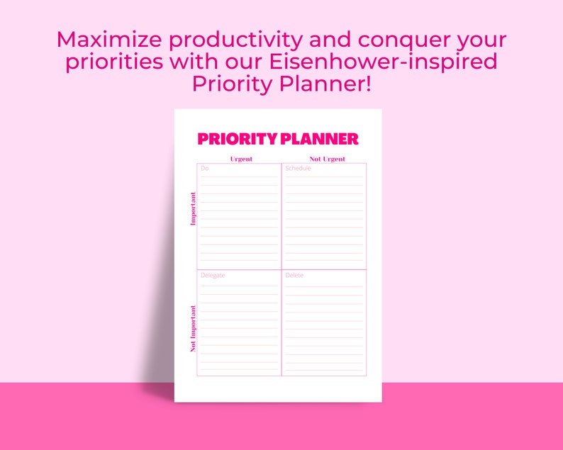 Priority Eisenhower Matrix Planner,task Prioritization Time Management ...