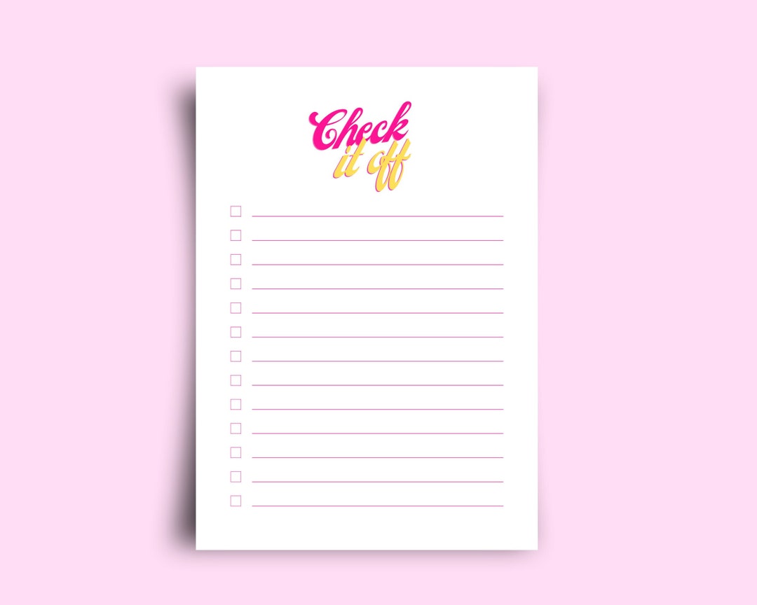 A4 Size Checklist Printable Planner, Check It off to Do List,minimal ...