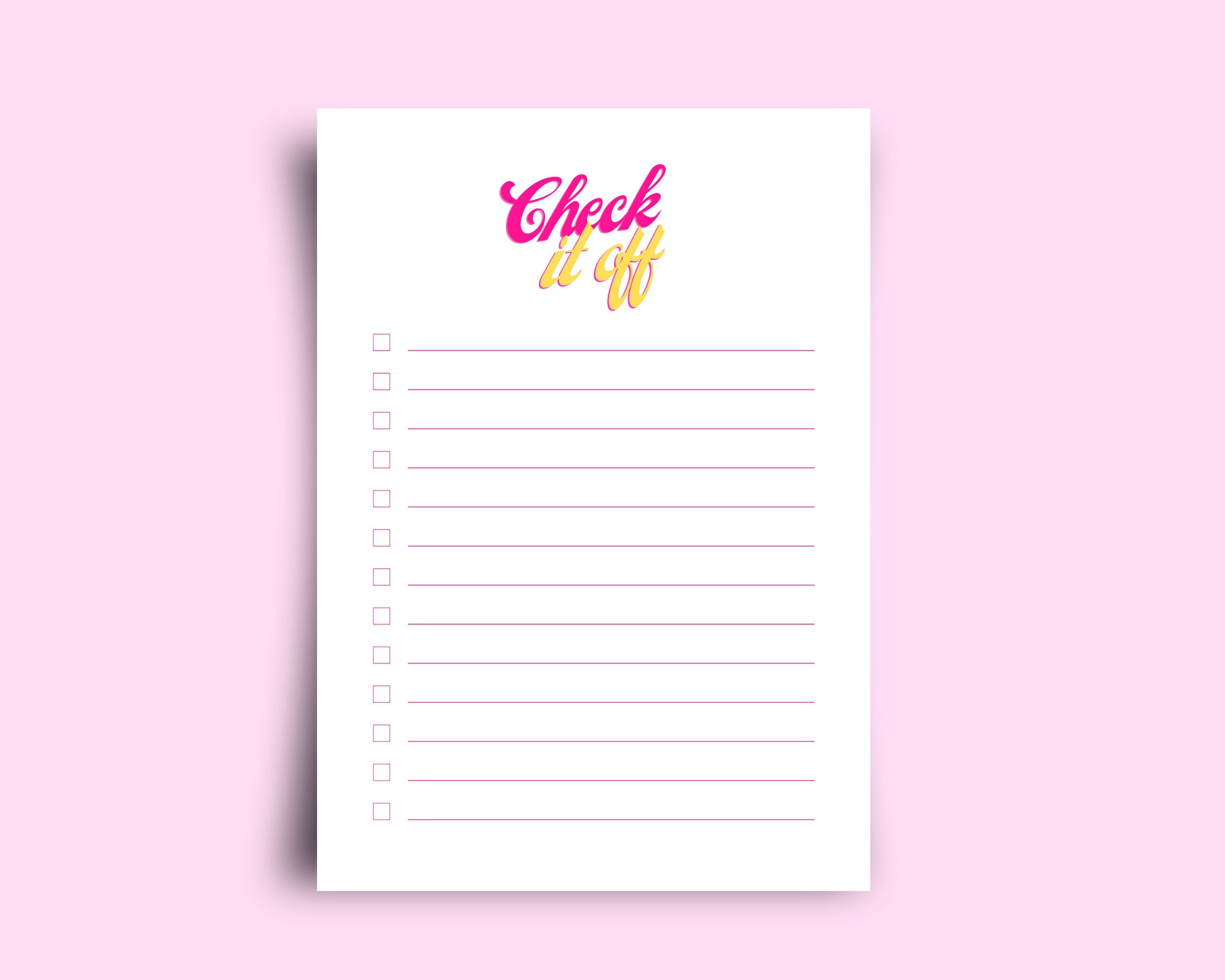 A4 Size Checklist Printable Planner, Check It off to Do List,minimal ...