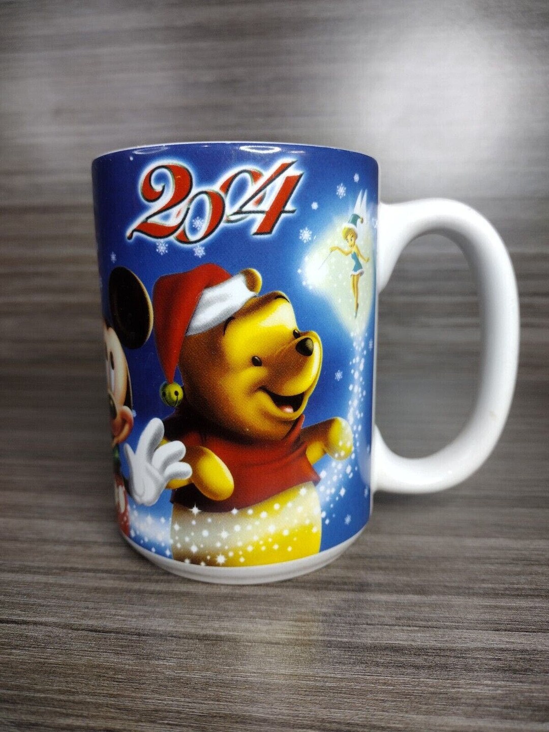 Vintage Disney Authentic Mug Cup 2004 Winnie the Pooh Mickey Tinkerbell ...