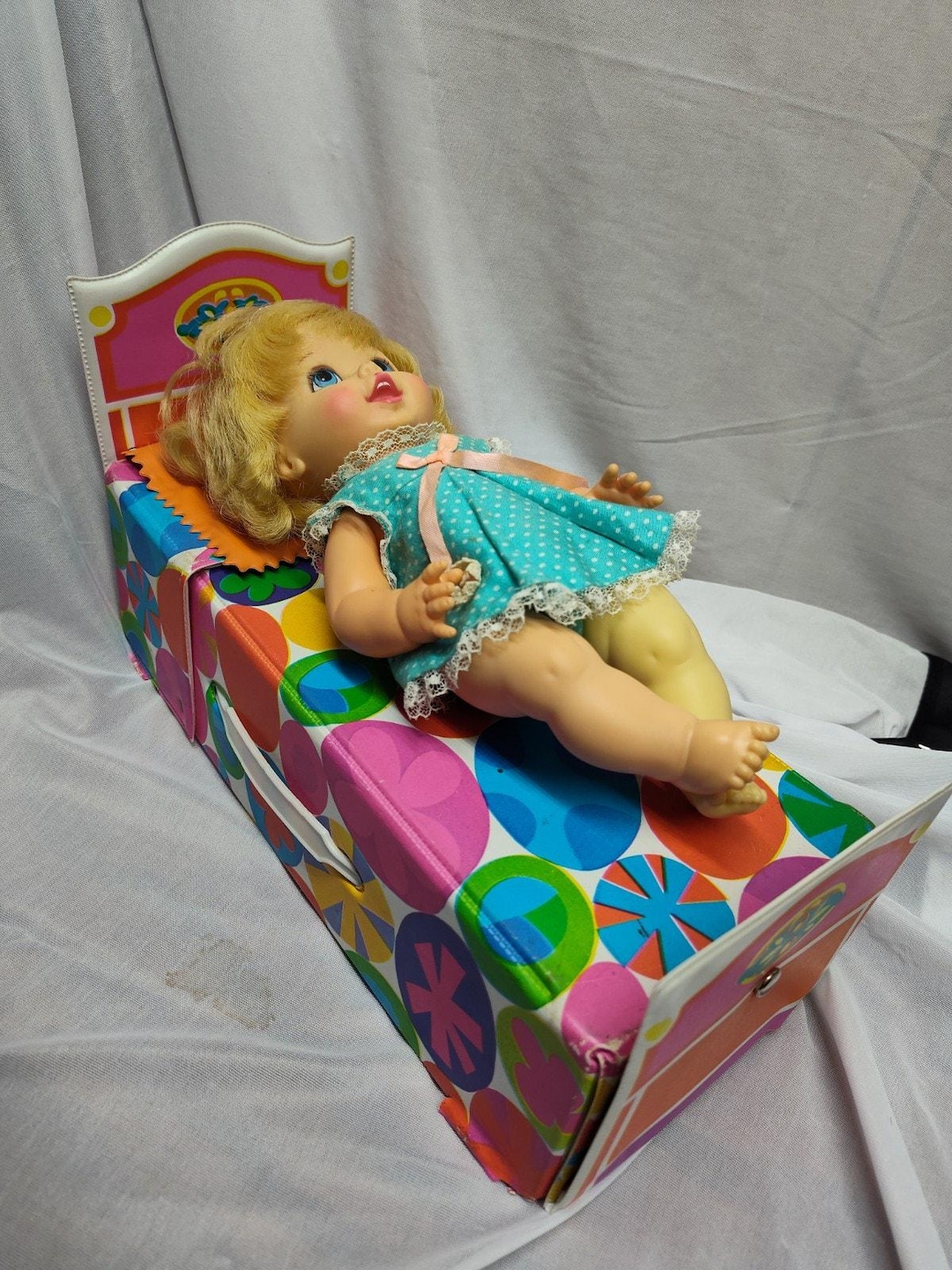 Mattel 1967/ Baby Small Talk Beddie-bye Doll Bed / Carry Case “as Is ...