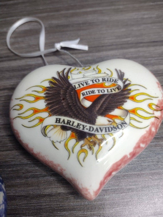 Vintage Harley Davidson Christmas Ornaments Ceramic H… - Gem