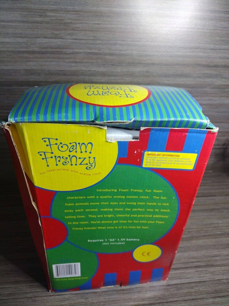 Vintage Foam Frenzy Bear Retro Toy Clock With Movement Teaching Analog ...