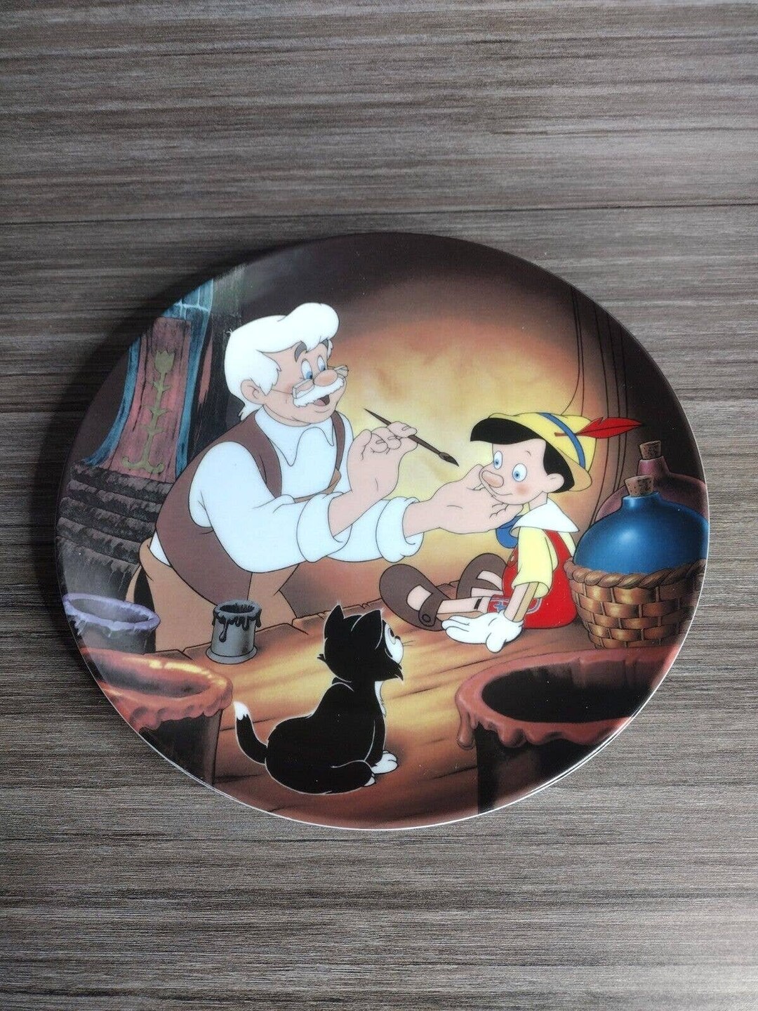 Vintage Disney Knowles Collector Plate Pinocchio Geppetto Creates ...