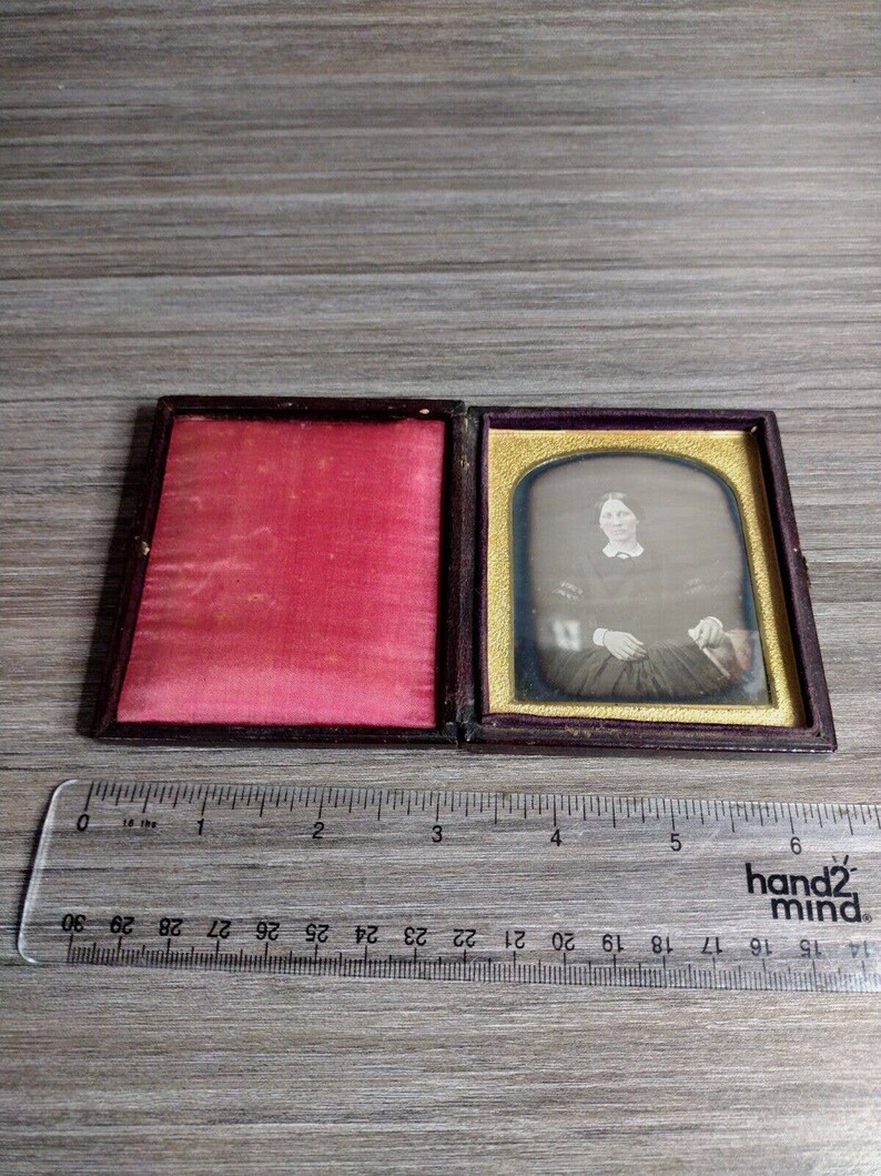 Antique 1800's Ambrotype Civil War Era Glass Photo Copper Metal Frame ...