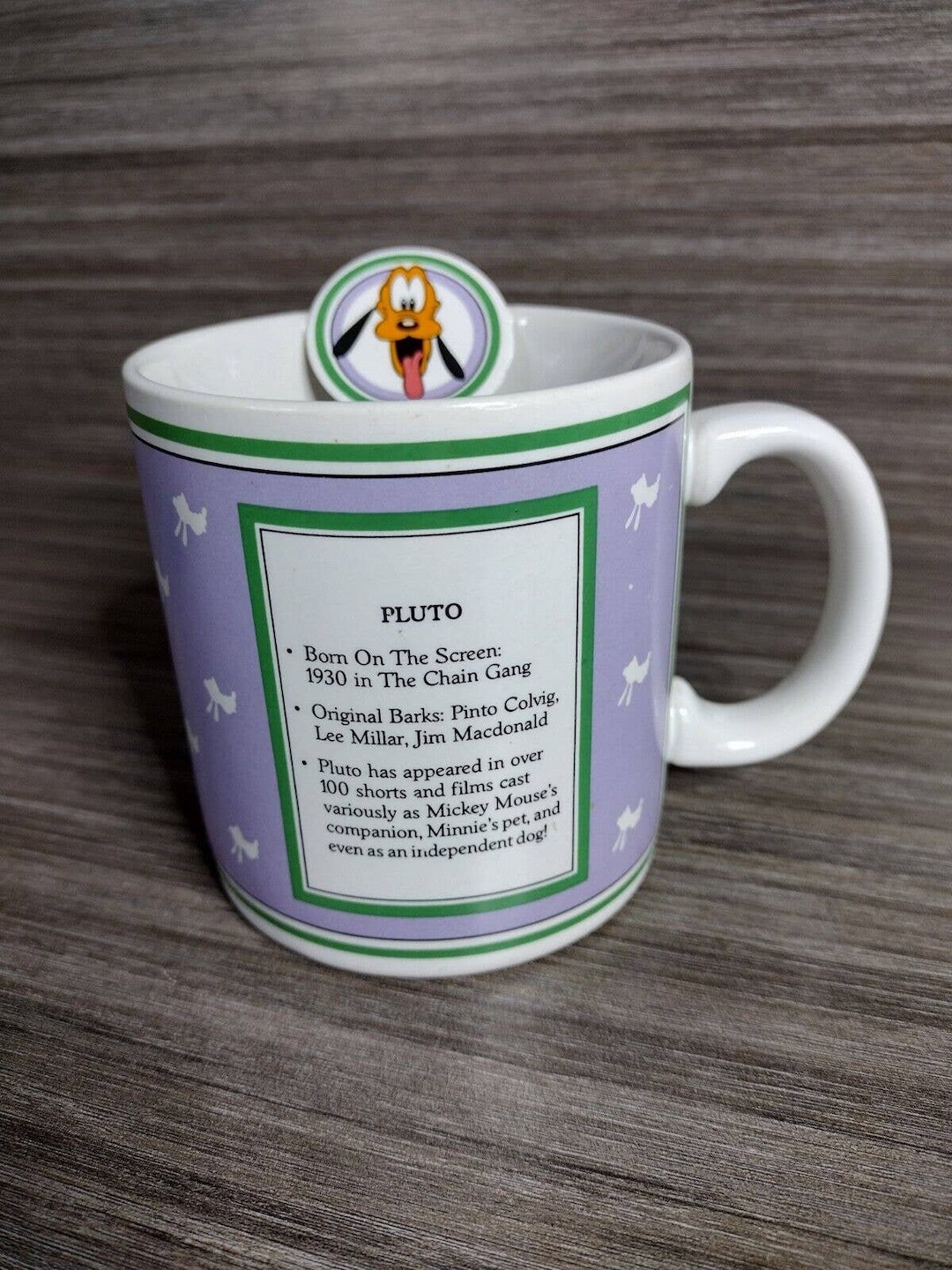 Vintage Disney Applause Coffee Mug Pluto Biographical Rare Unique Mug ...