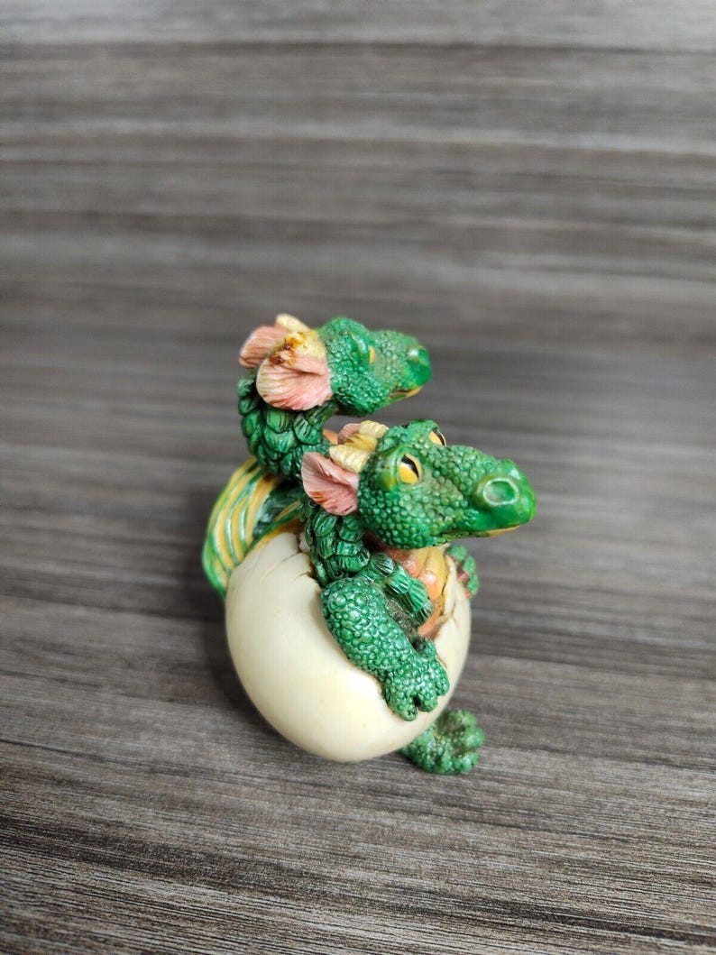 1997 W U Summit Collection Green Baby Dragon Hatching Hatchling ...