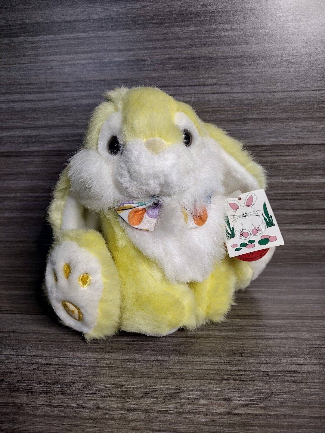 Vintage 90s Chosun Lop Eared Yellow Bunny Rabbit 7" Plush Big Feet ...