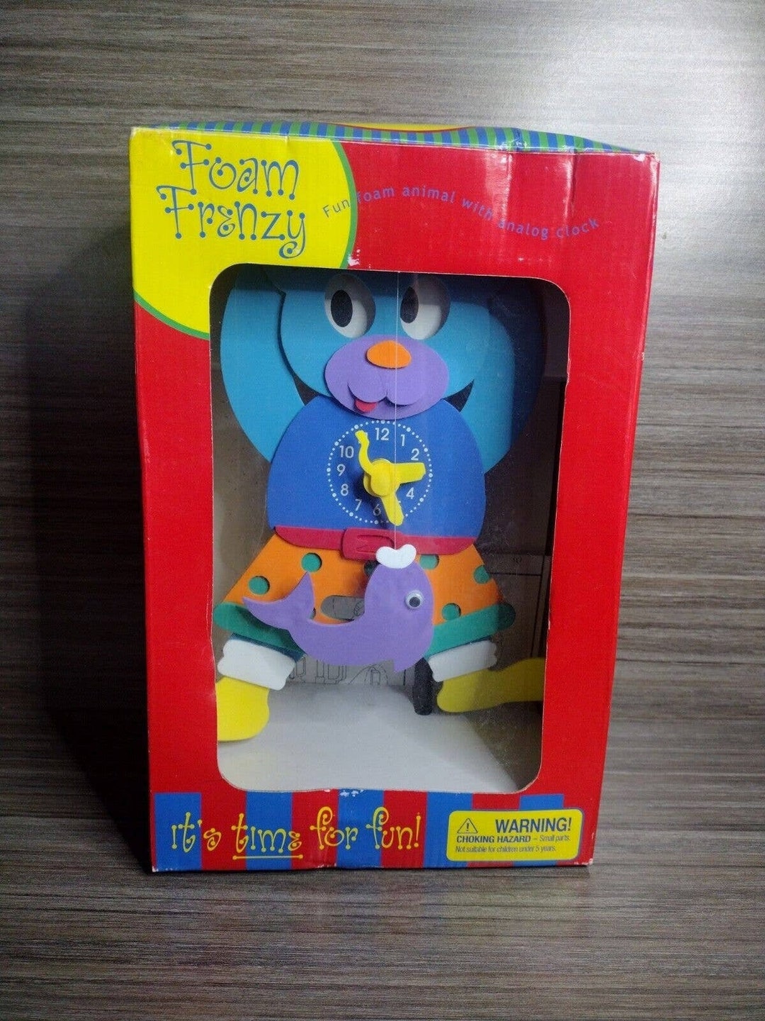 Vintage Foam Frenzy Bear Retro Toy Clock With Movement Teaching Analog ...