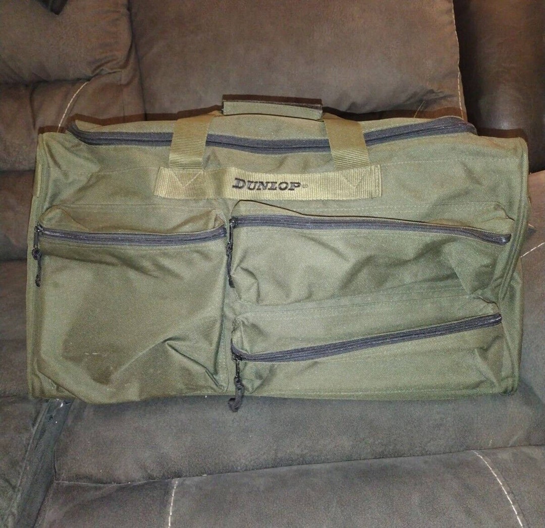 Dunlop Sport Army Green Duffel Gym Bag Vintage 1990's Travel Sports 90s ...