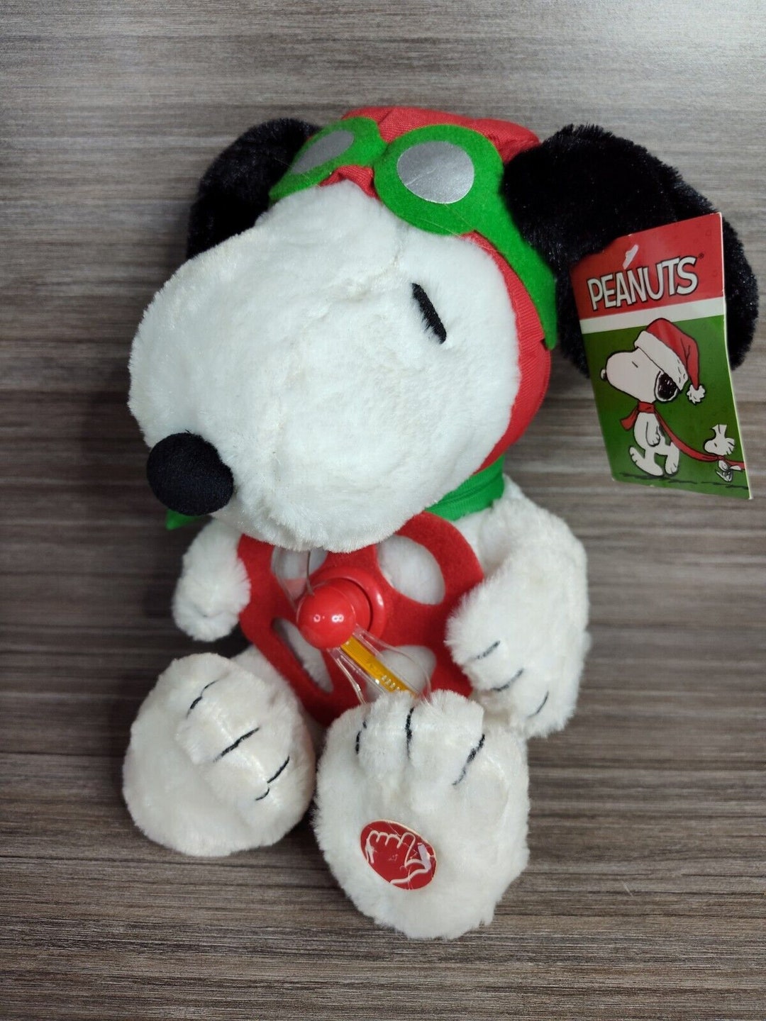 Peanuts Plush Animated Christmas Friends Pilot Snoopy Spinning Light up ...