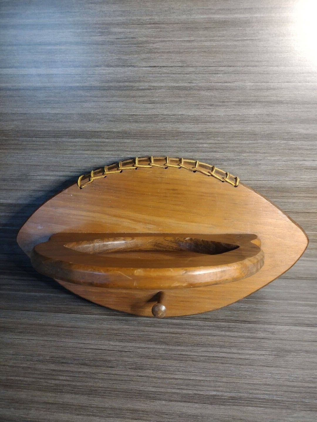 Wooden Football Shaped Football Holding Shelf Wall Decor Kids Bedroom ...