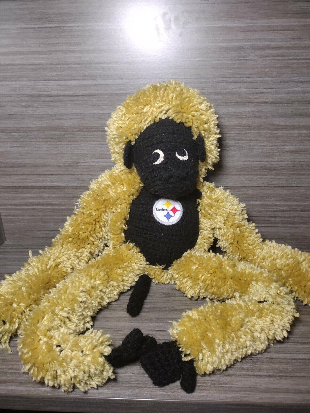 Vintage Handmade NFL Pittsburgh STEELERS Hanging Plush Monkey Retro ...