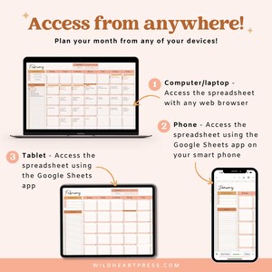 Google Sheets Monthly Calendar, Monthly Planner Spreadsheet, 2025 ...