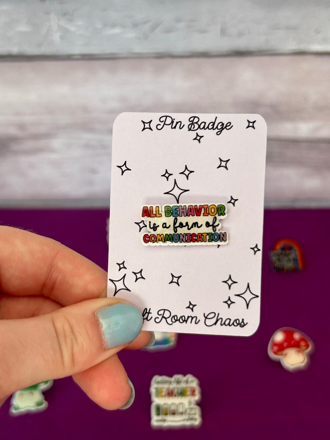 All Behaviour is a Form of Communication Pin Badge | Resin-coated ...