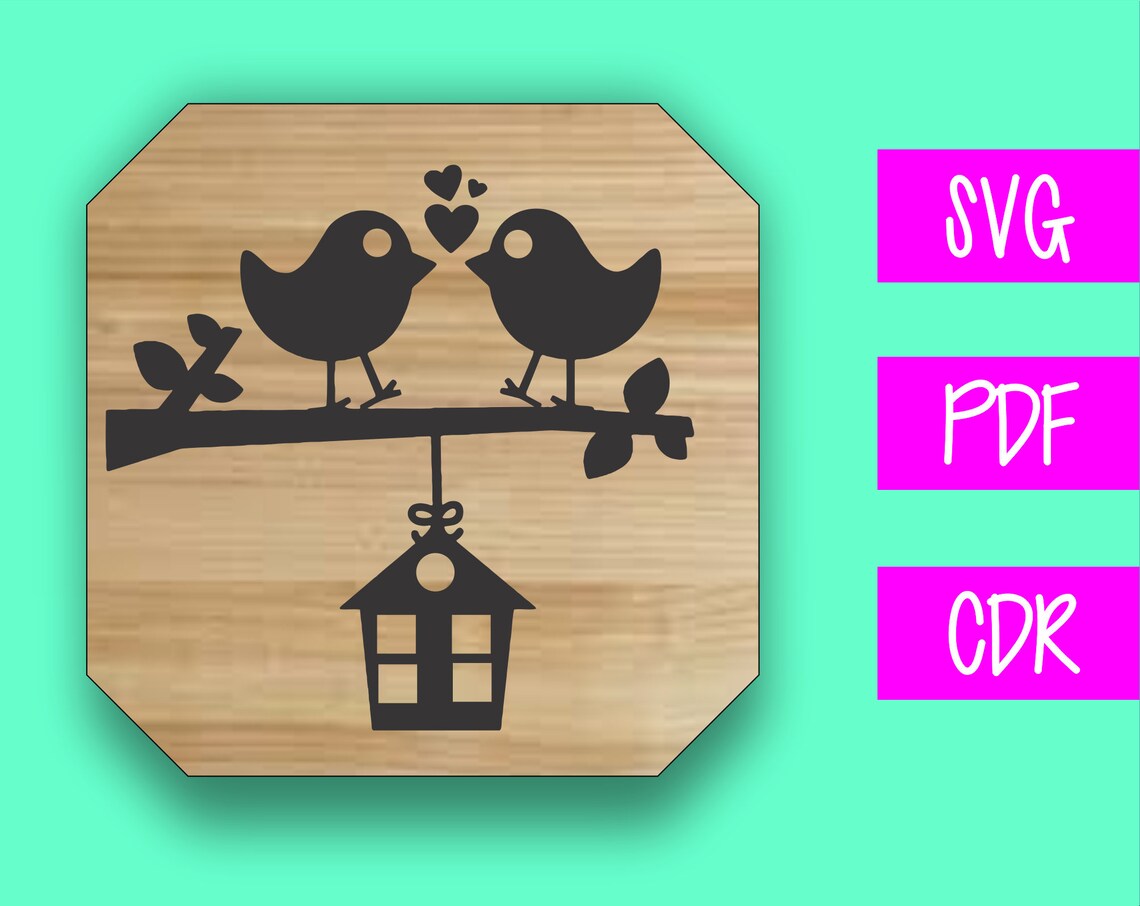 Digital Laser Cut File Set of 4 Bird Coasters - Etsy