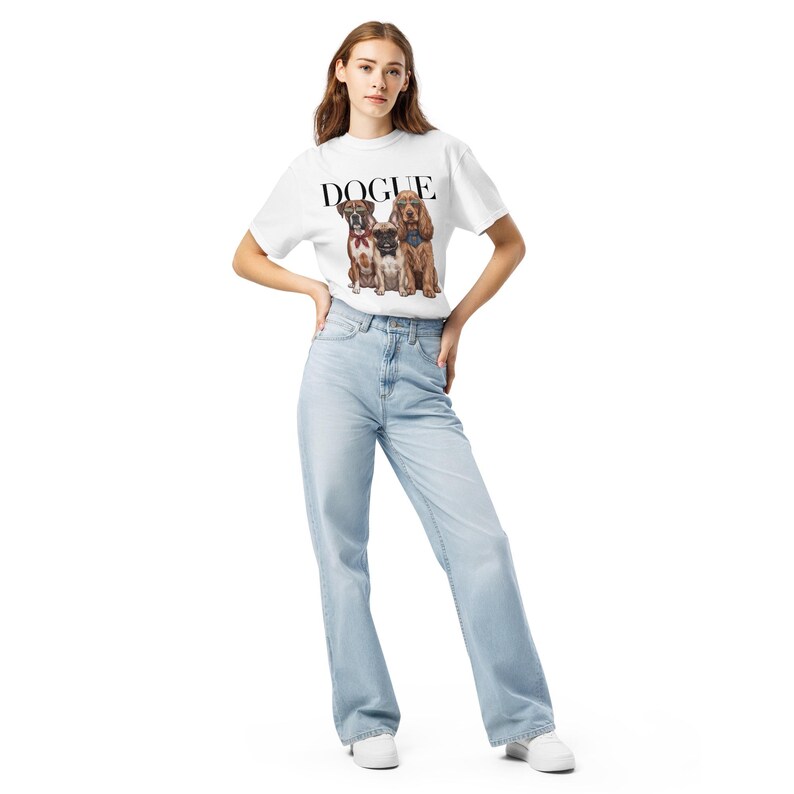 Retro DOGUE Magazine Cover Trio Print Tee Vintage Boxer French Bulldog ...