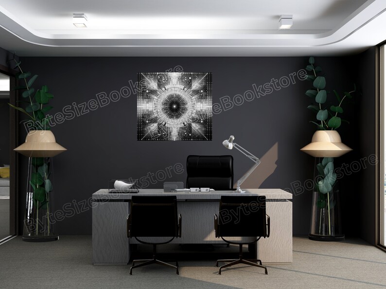 Data Visualization Art Binary Code Processing Pattern Monochromatic Digital Print Various Sizes ...