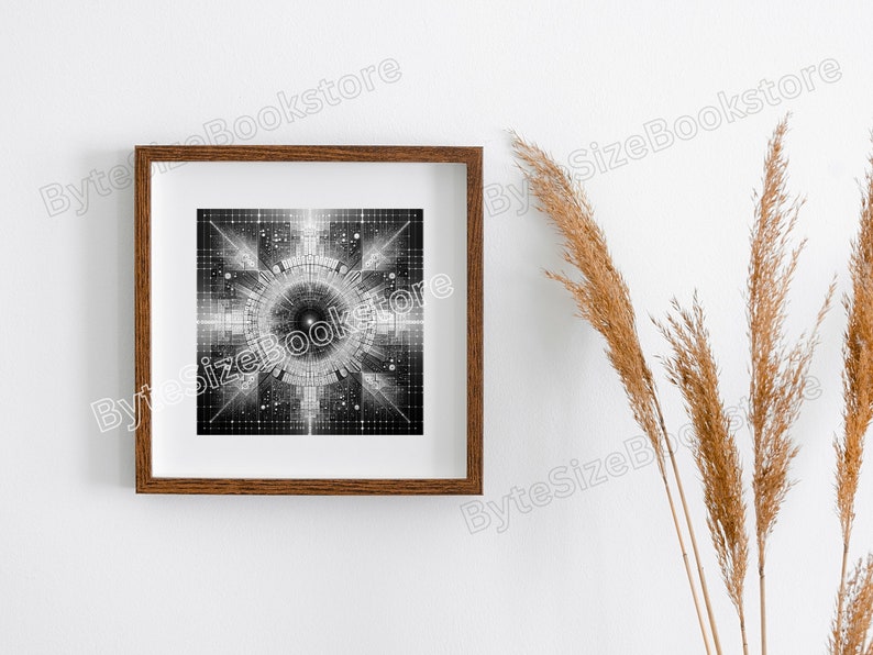 Data Visualization Art Binary Code Processing Pattern Monochromatic ...