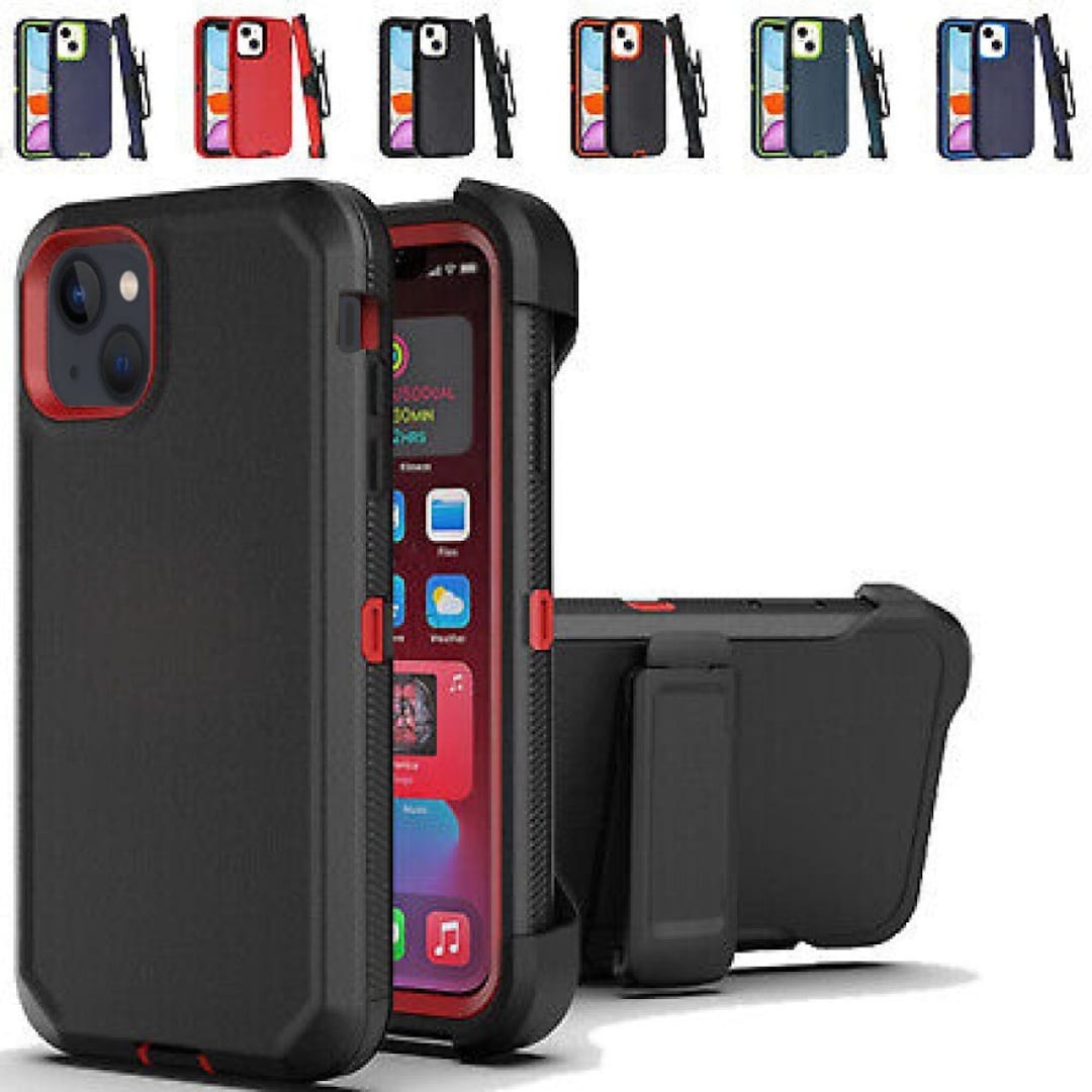 Defender Phone Case Shock Proof Rubber Case With Holster Heavy Duty ...