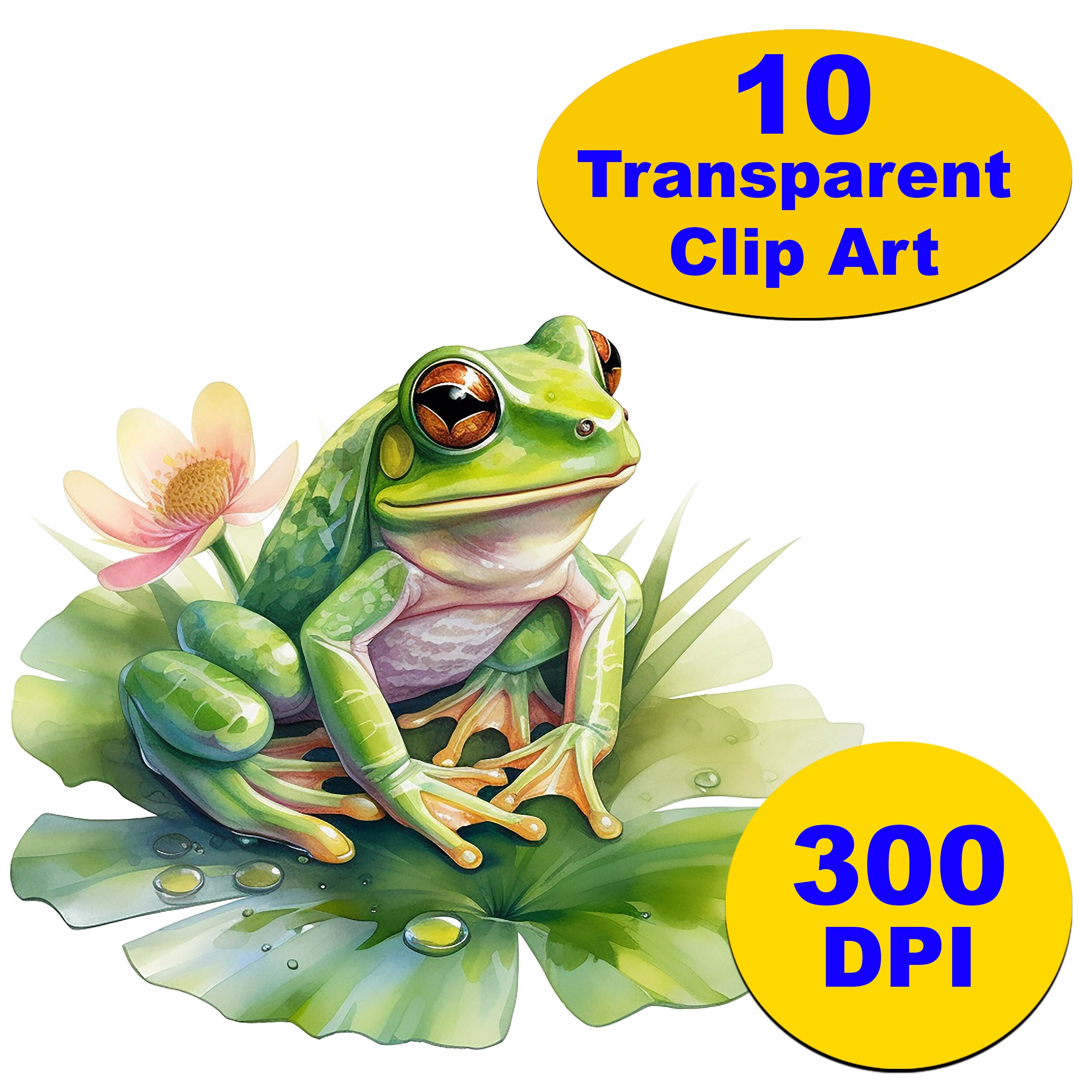 Cute Frog, Frog Clipart, Frog PNG, Frog Art, Frog, Digital Print ...