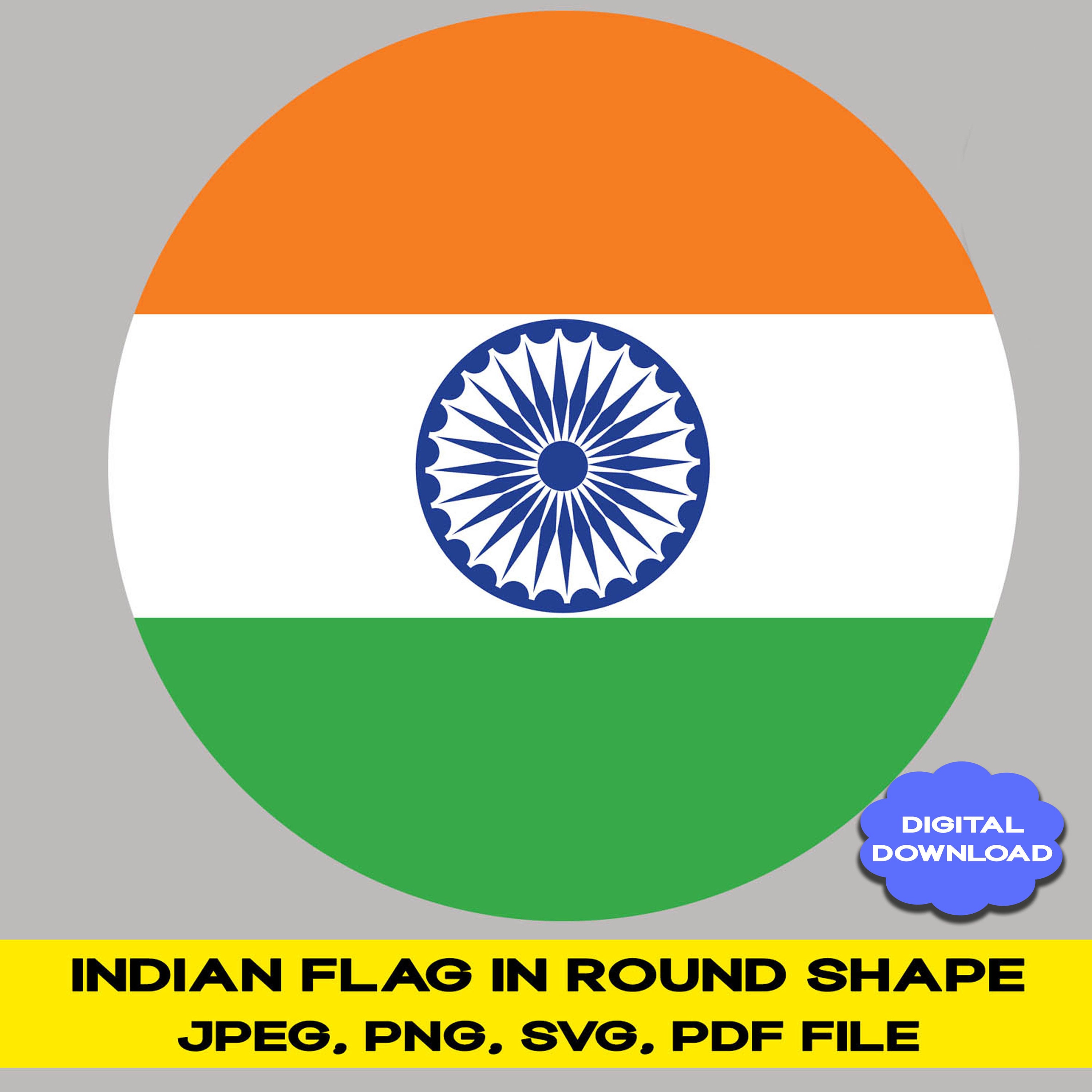 India Round Flag SVG India Flag Png India Flag JPEG and PDF - Etsy
