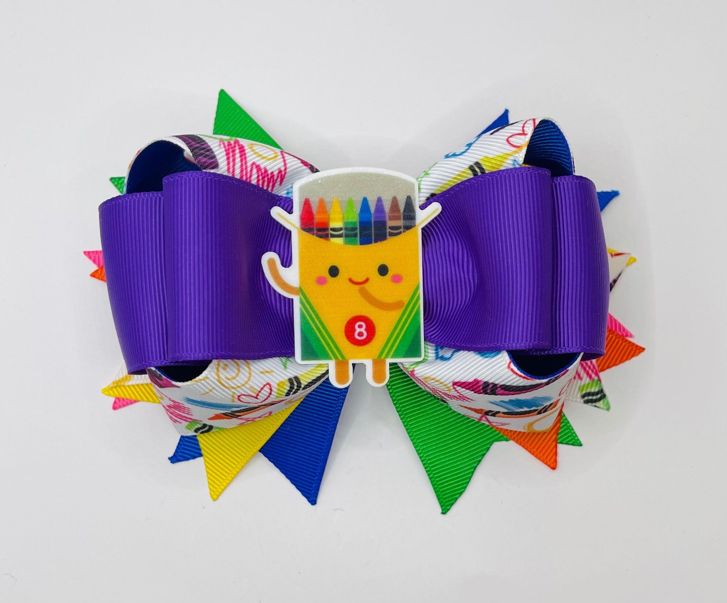 Colorful Crayons Hair Bow Cute Hair Bows, Hair Bows for Girls, Pencil ...